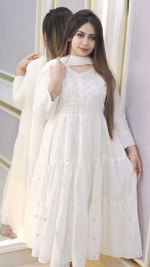 Anarkoli Dress White | RUHI BD